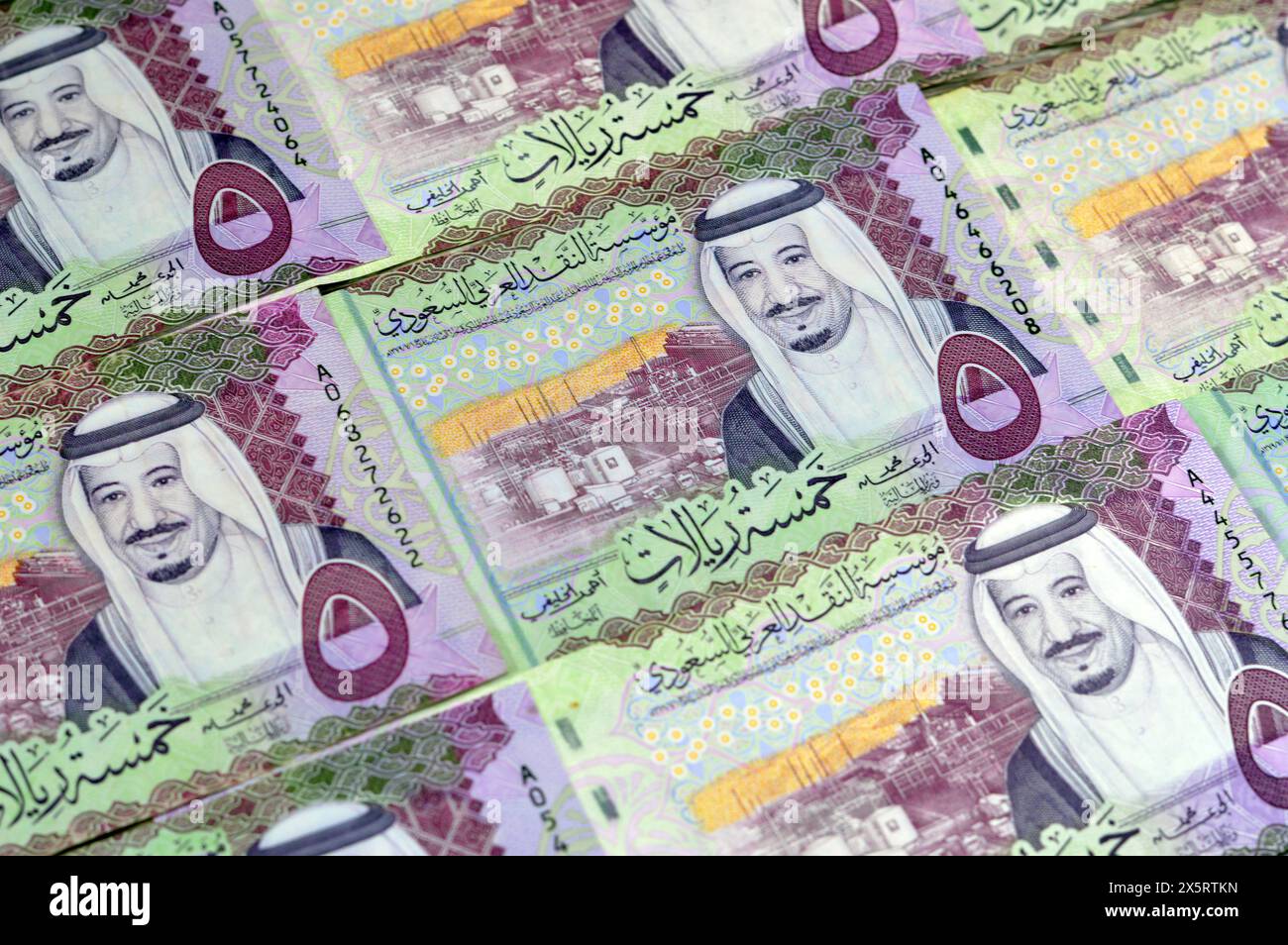 5 SAR five Saudi Arabia riyals cash money banknote bill series 1441 AH ...