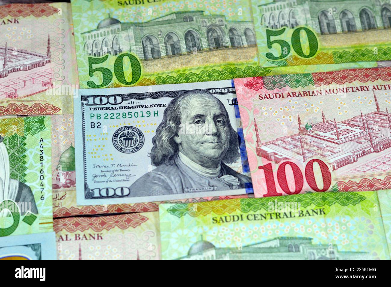 American USD money dollars bills, Saudi Arabia money banknotes bill of ...