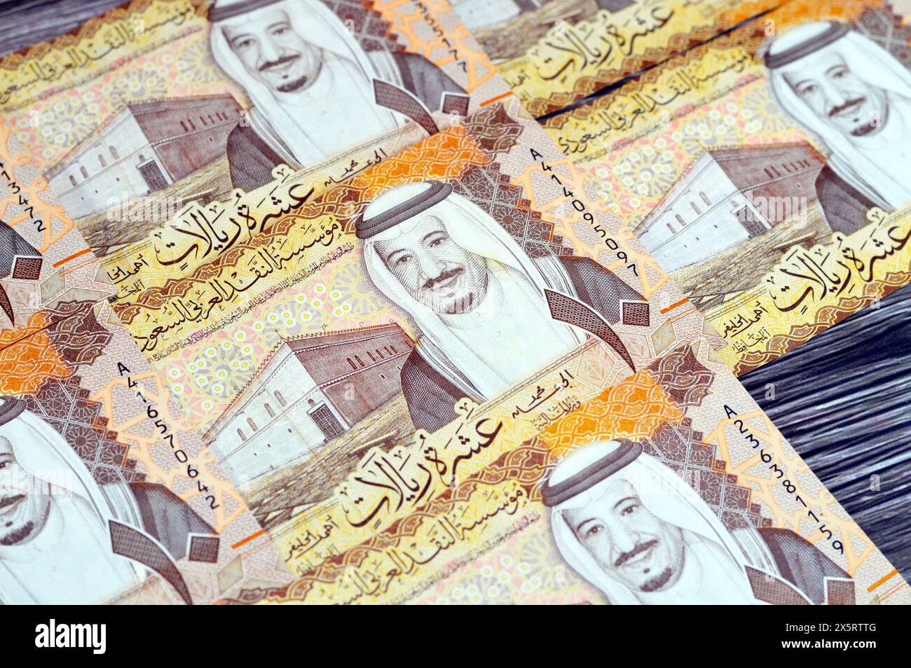 Saudi Arabia 10 SAR ten Saudi riyals cash money banknote with the photo ...