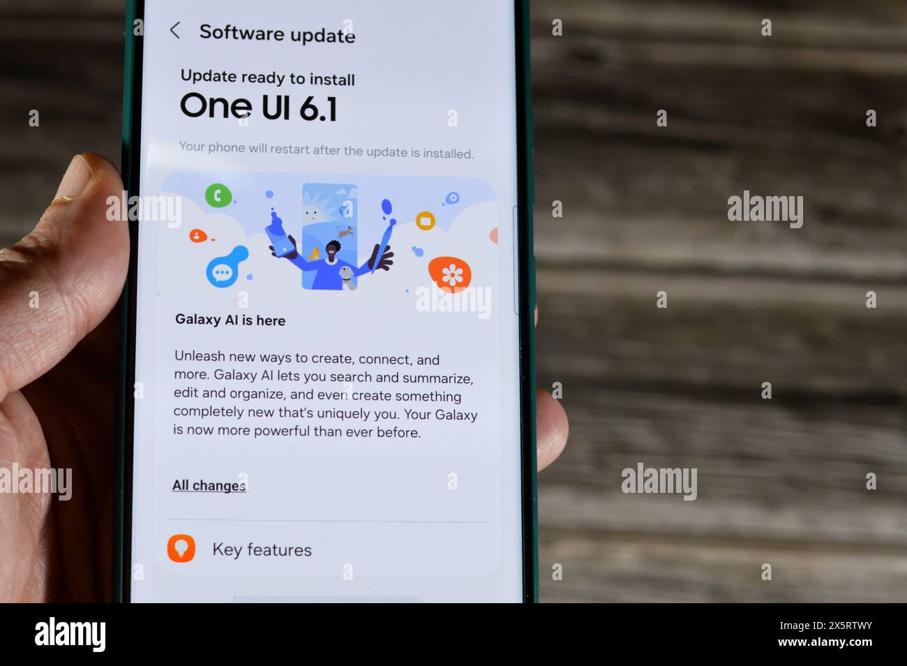 Cairo, Egypt, April 1 2024: Samsung software update for Samsung ...