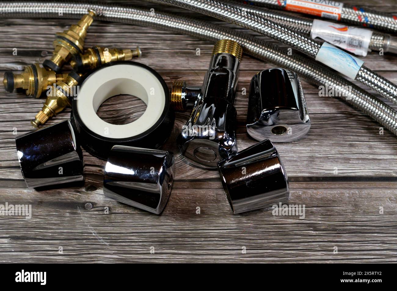 Cairo, Egypt, April 16 2024: water tube pipeline, single braided ...