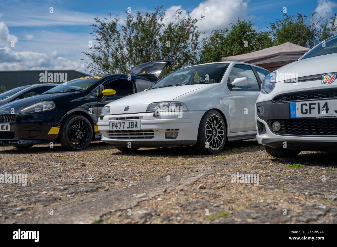 Italian car show at Brooklands museum in Surrey UK. Ferrari ...