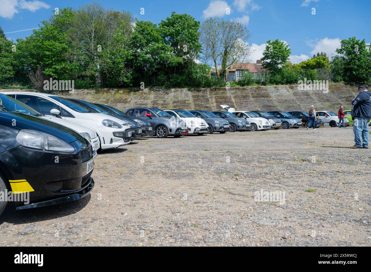 Italian car show at Brooklands museum in Surrey UK. Ferrari ...