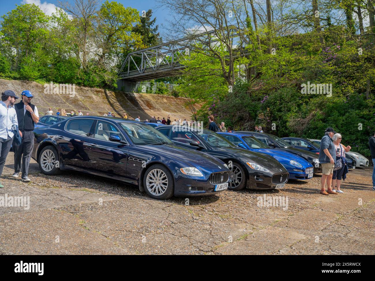 Italian car show at Brooklands museum in Surrey UK. Ferrari ...