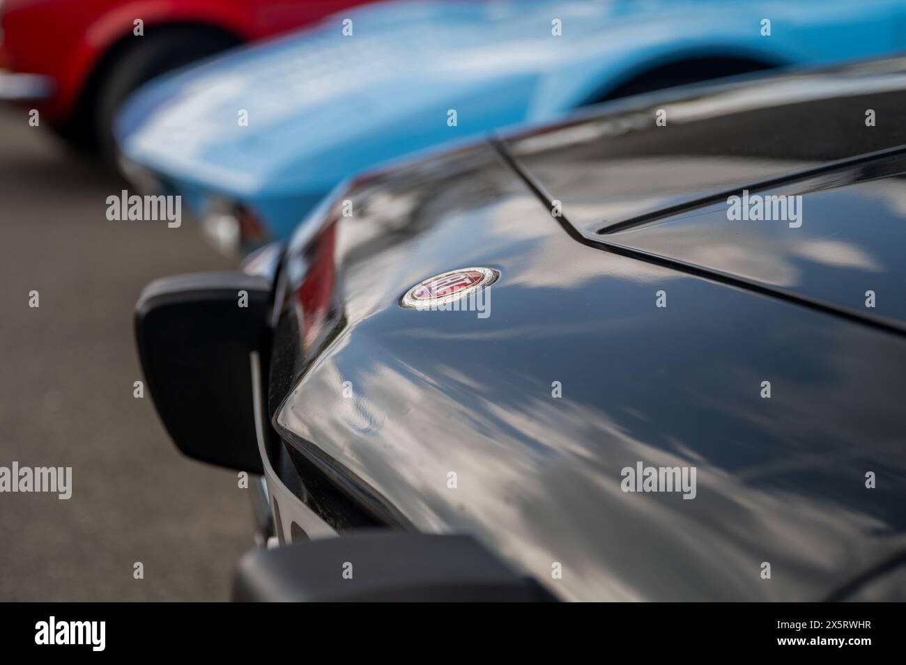 Italian car show at Brooklands museum in Surrey UK. Ferrari ...