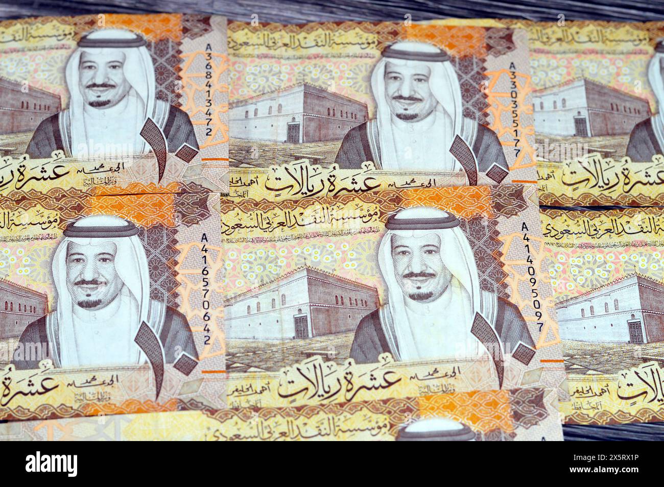 Saudi Arabia 10 SAR ten Saudi riyals cash money banknote with the photo ...