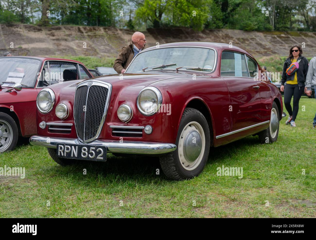 Italian car show at Brooklands museum in Surrey UK. Ferrari ...