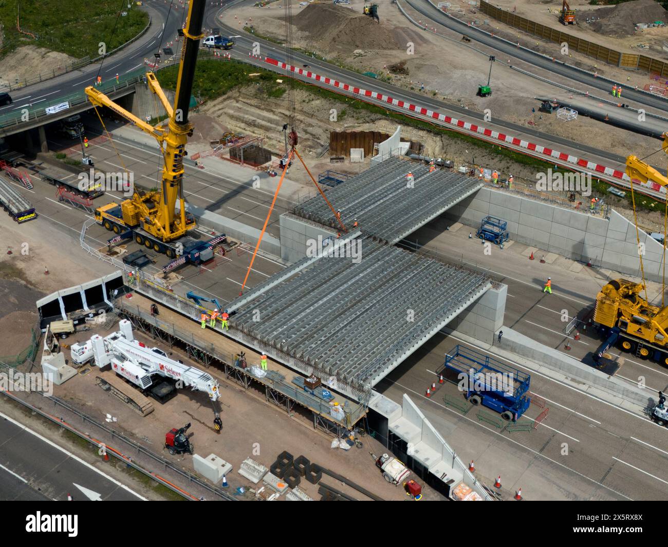 Engineering work taking place at the A3 Wisley interchange at Junction ...
