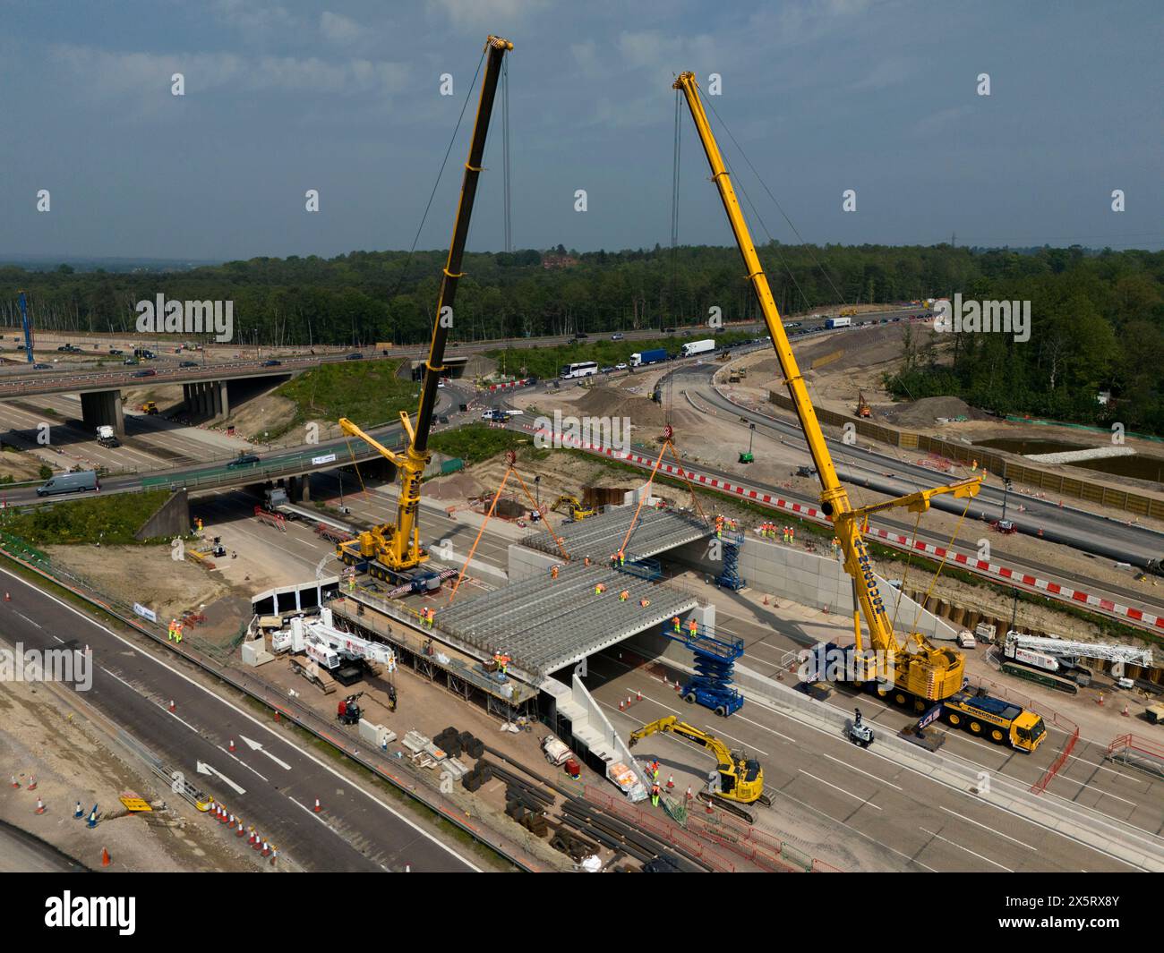 Engineering work taking place at the A3 Wisley interchange at Junction ...