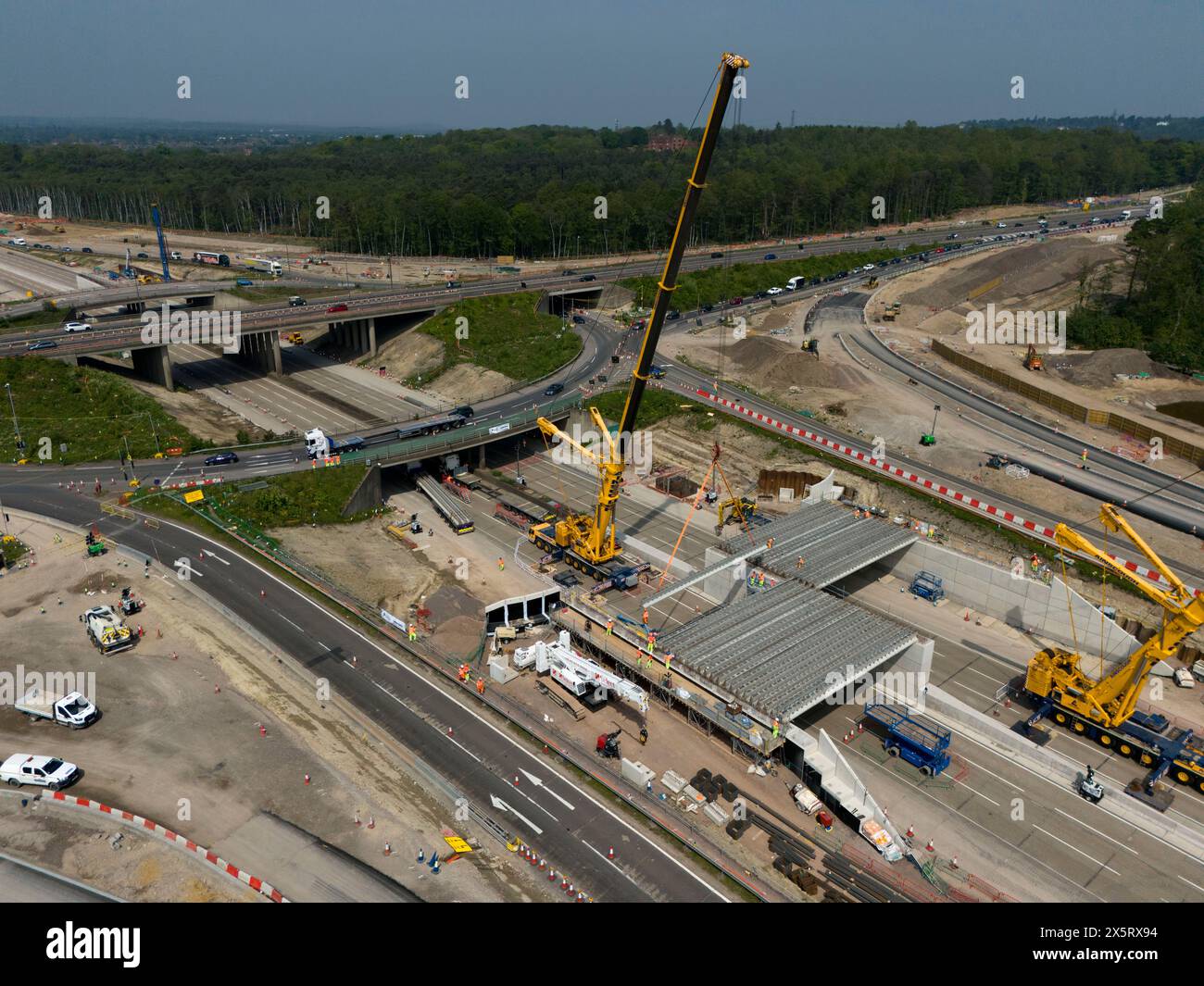 Engineering work taking place at the A3 Wisley interchange at Junction ...