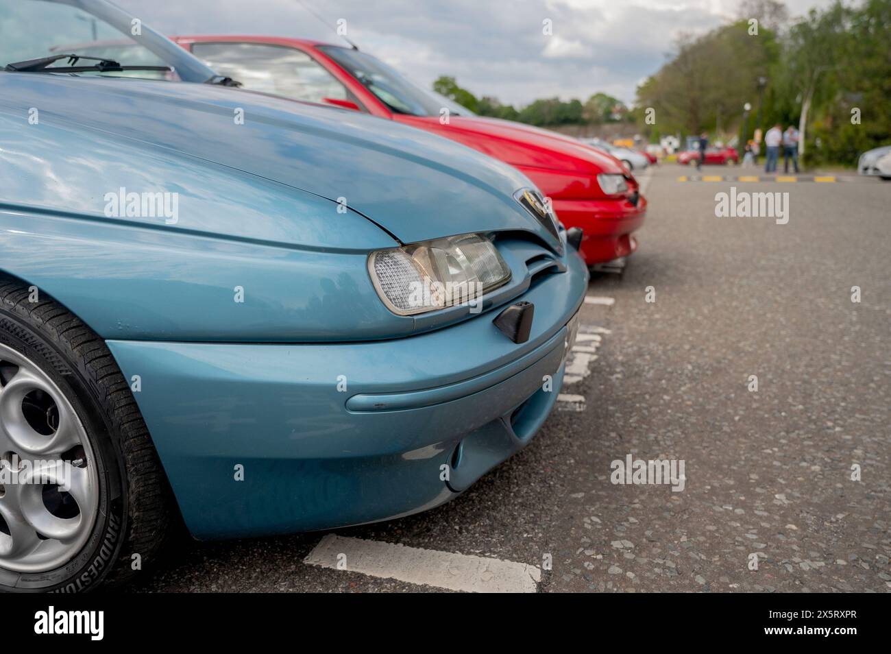 Italian car show at Brooklands museum in Surrey UK. Ferrari ...