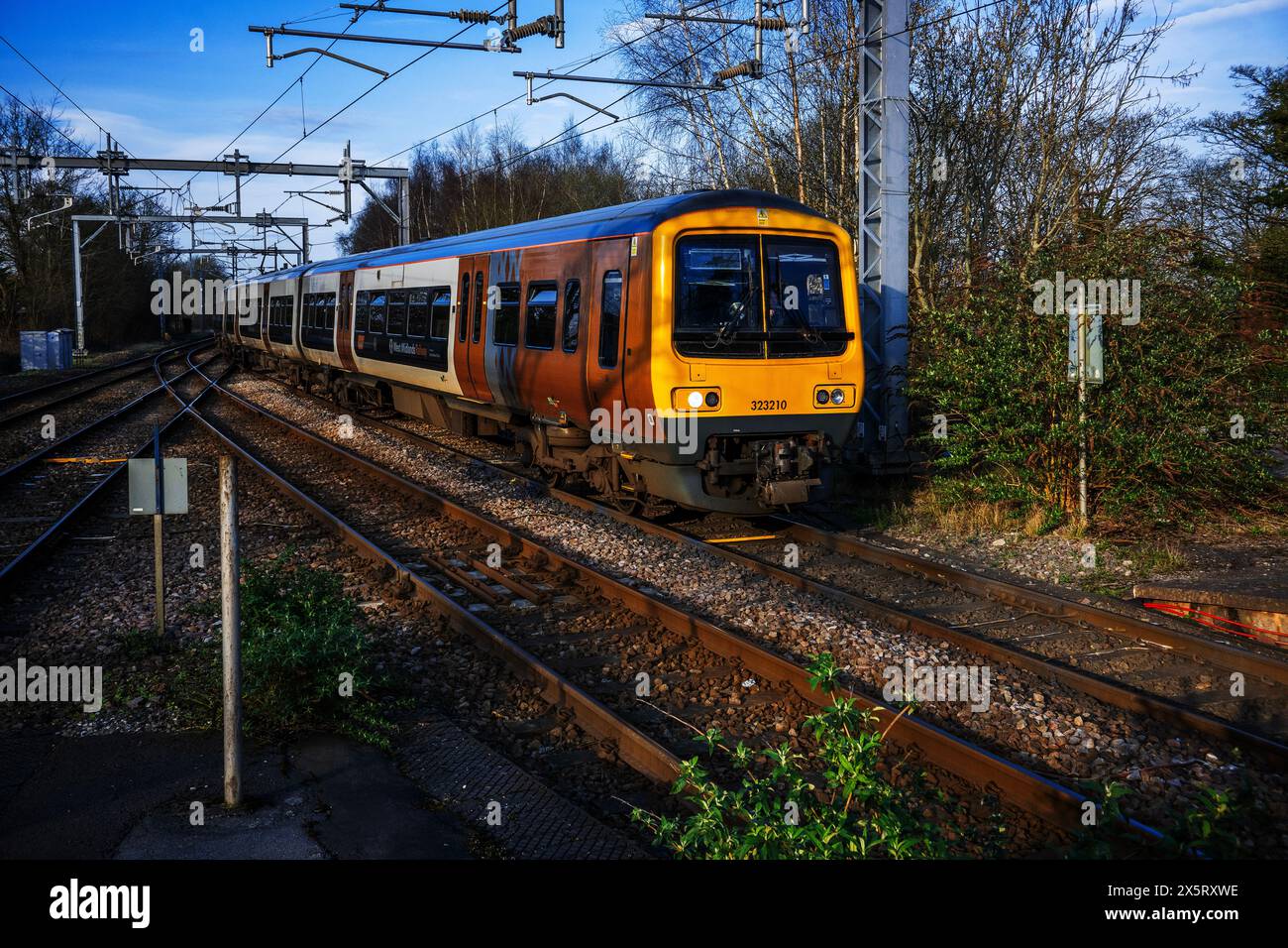 electric powered passenger commuter train west midlands england uk ...