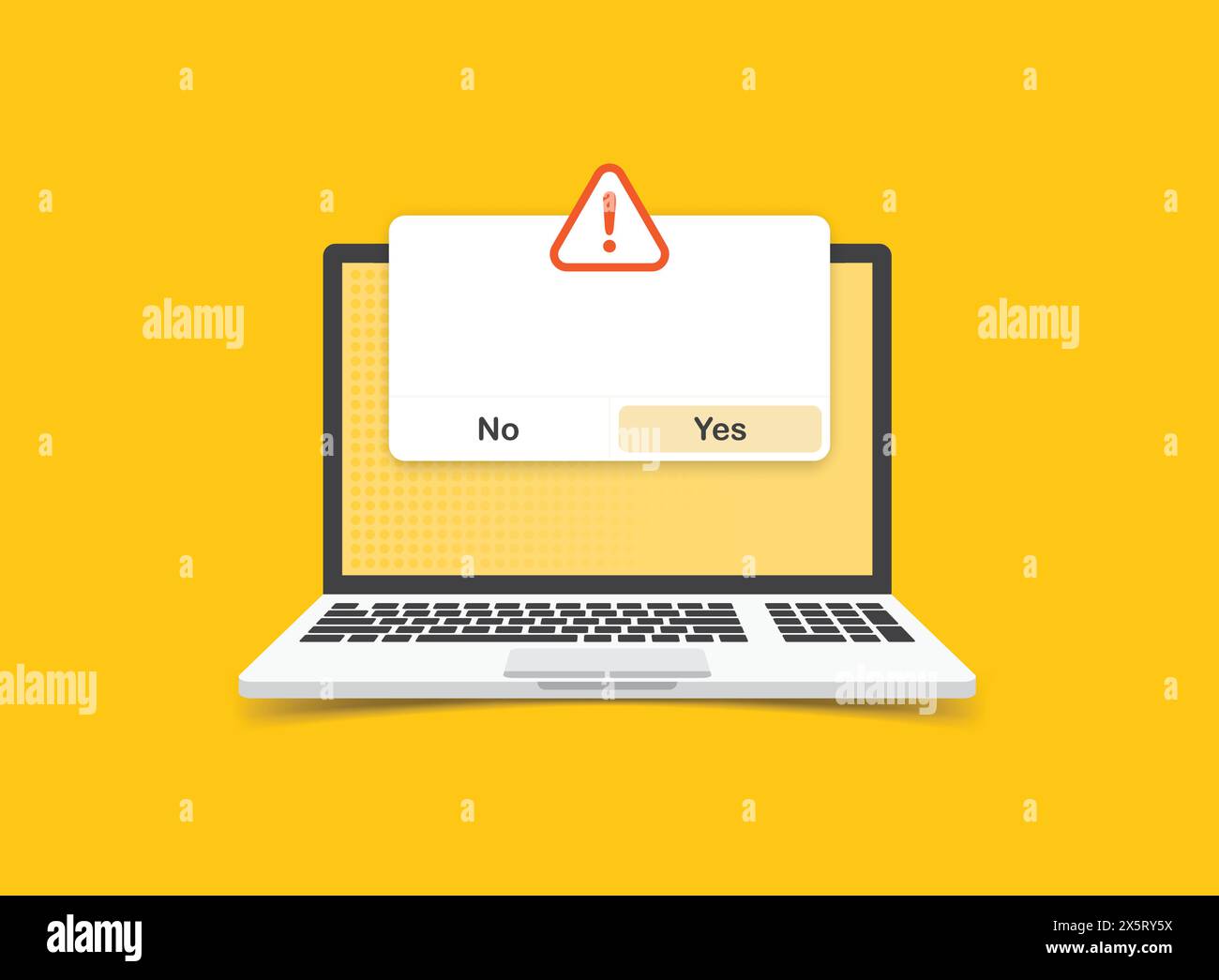 Laptop notification icon in flat style. Computer vector illustration on ...