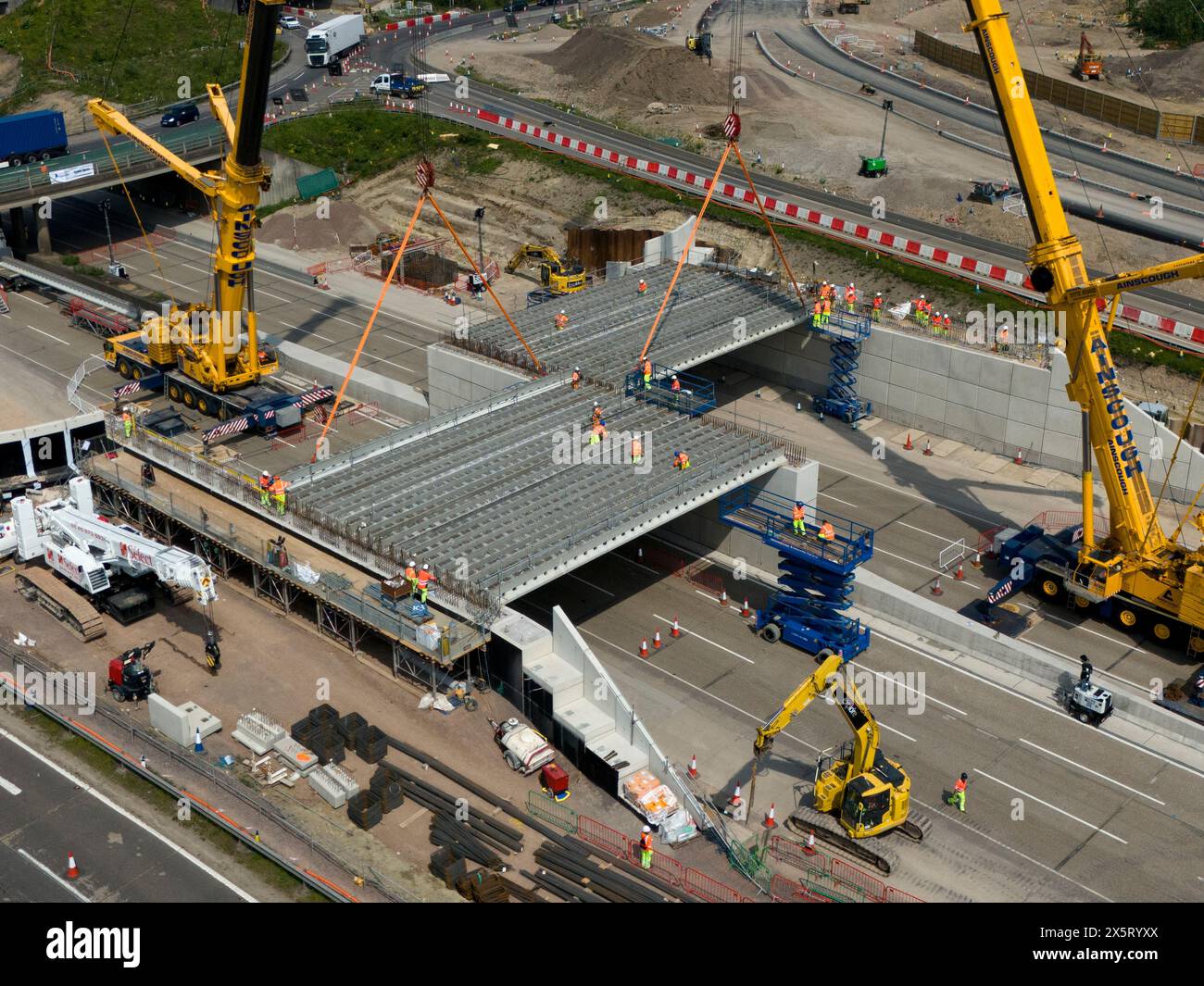Engineering works taking place at the A3 Wisley interchange at Junction ...