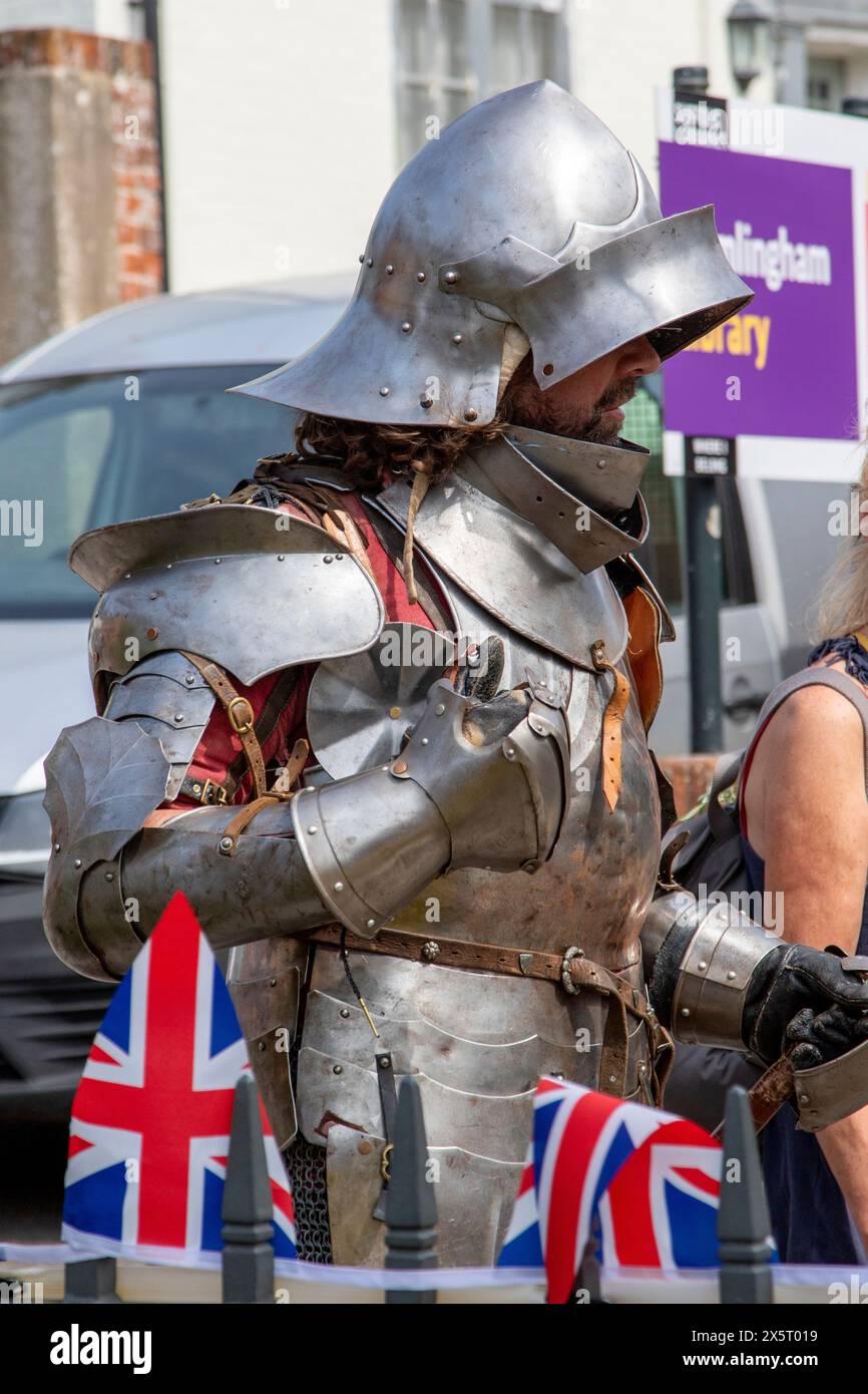 Bearded man a member of medieval reenactment group the Suffolk Knights ...