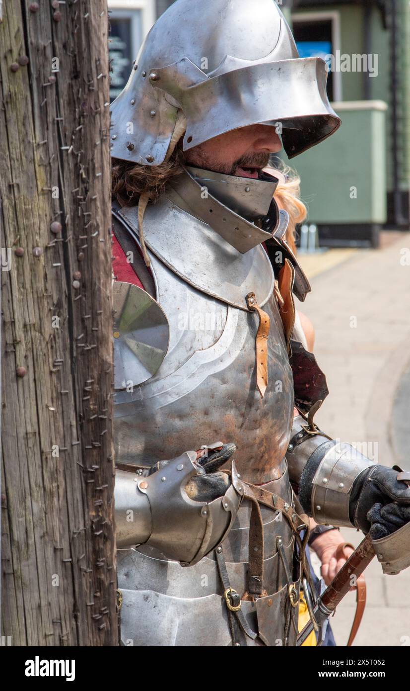 Bearded man a member of medieval reenactment group the Suffolk Knights ...