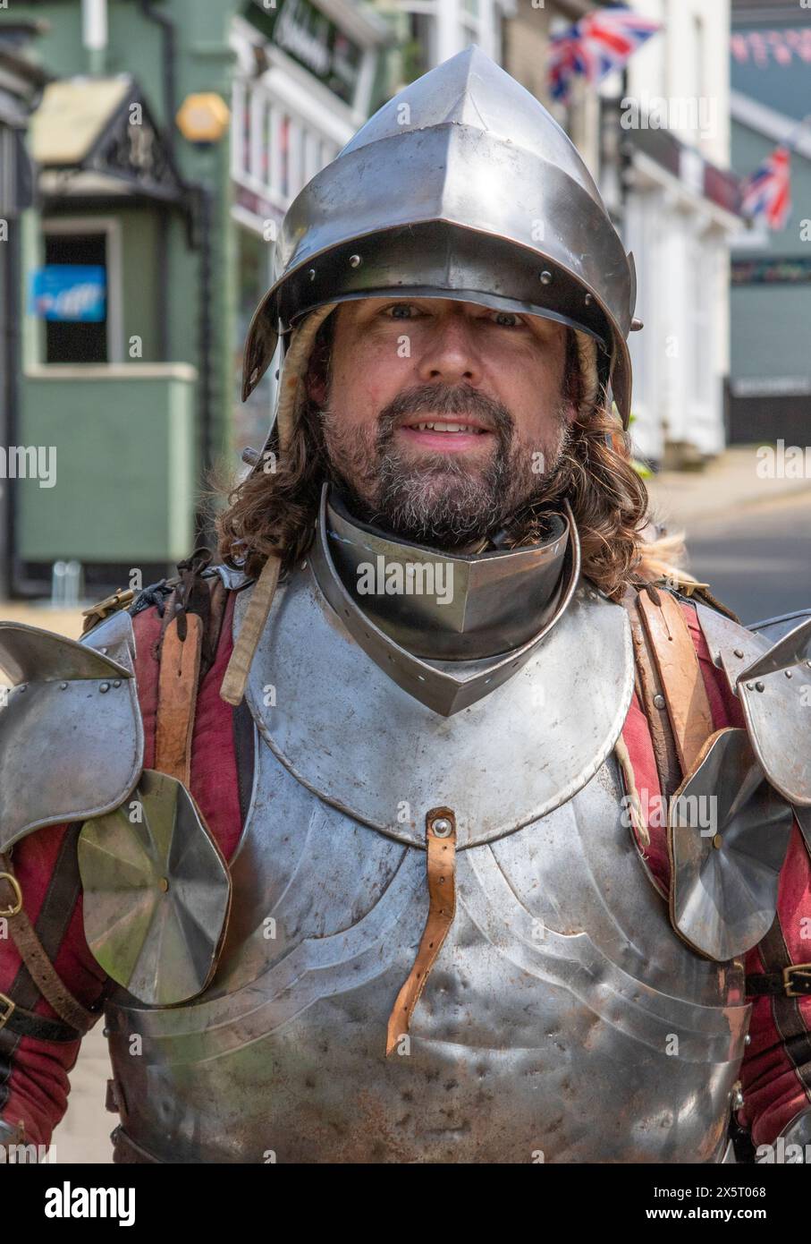 Bearded man a member of medieval reenactment group the Suffolk Knights ...