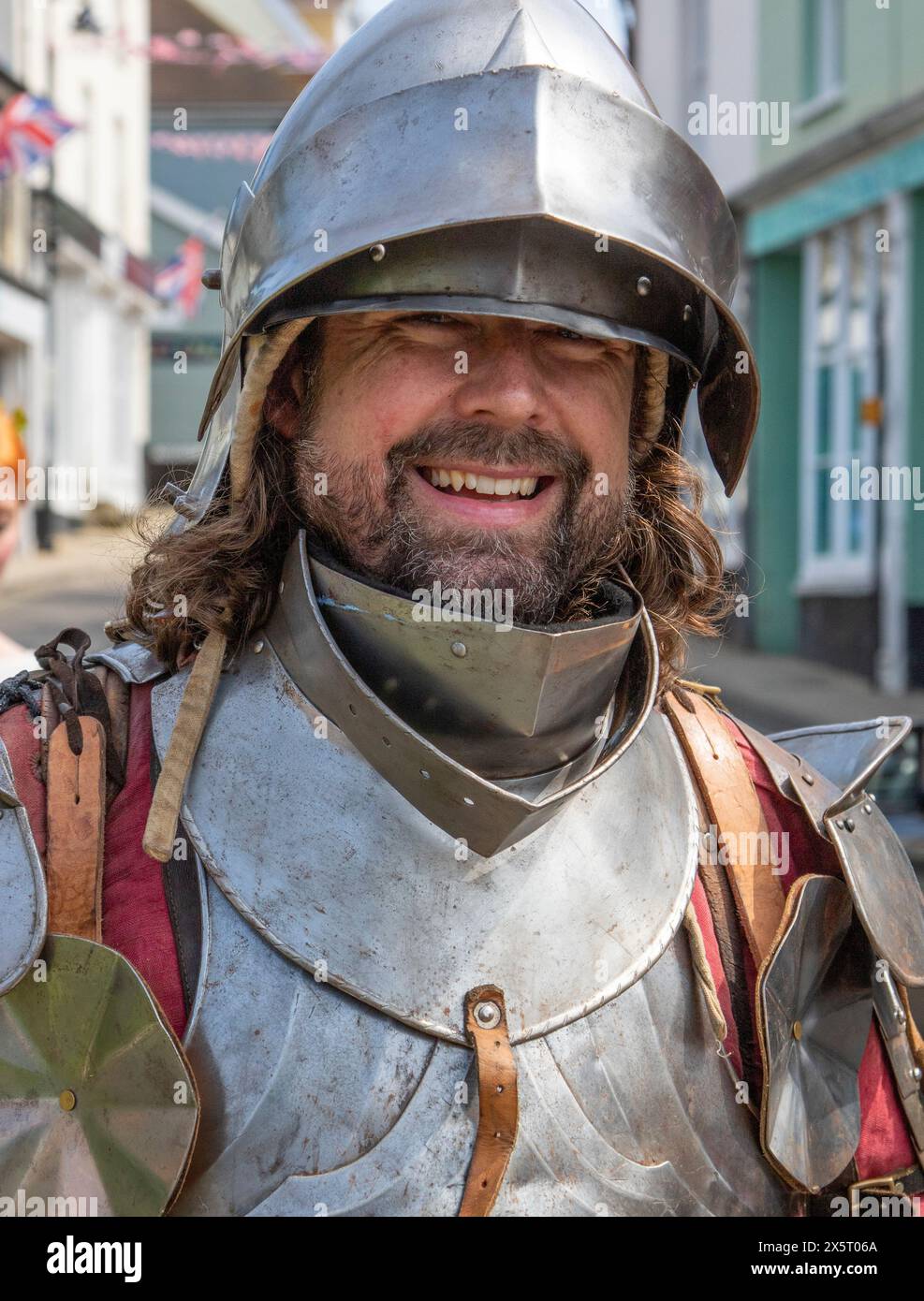 Bearded man a member of medieval reenactment group the Suffolk Knights ...