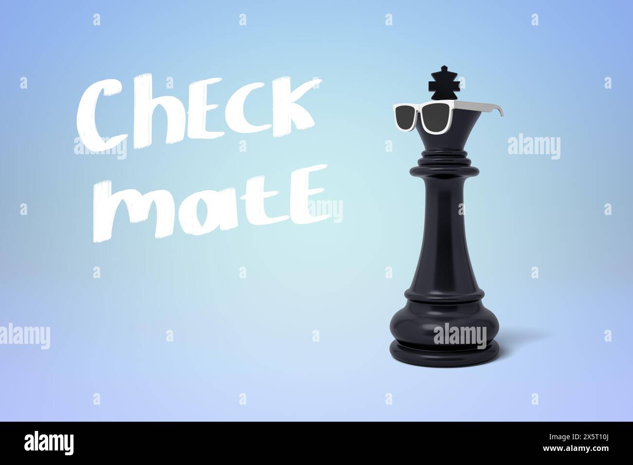 Chess king piece with 'Checkmate' text Stock Photo - Alamy