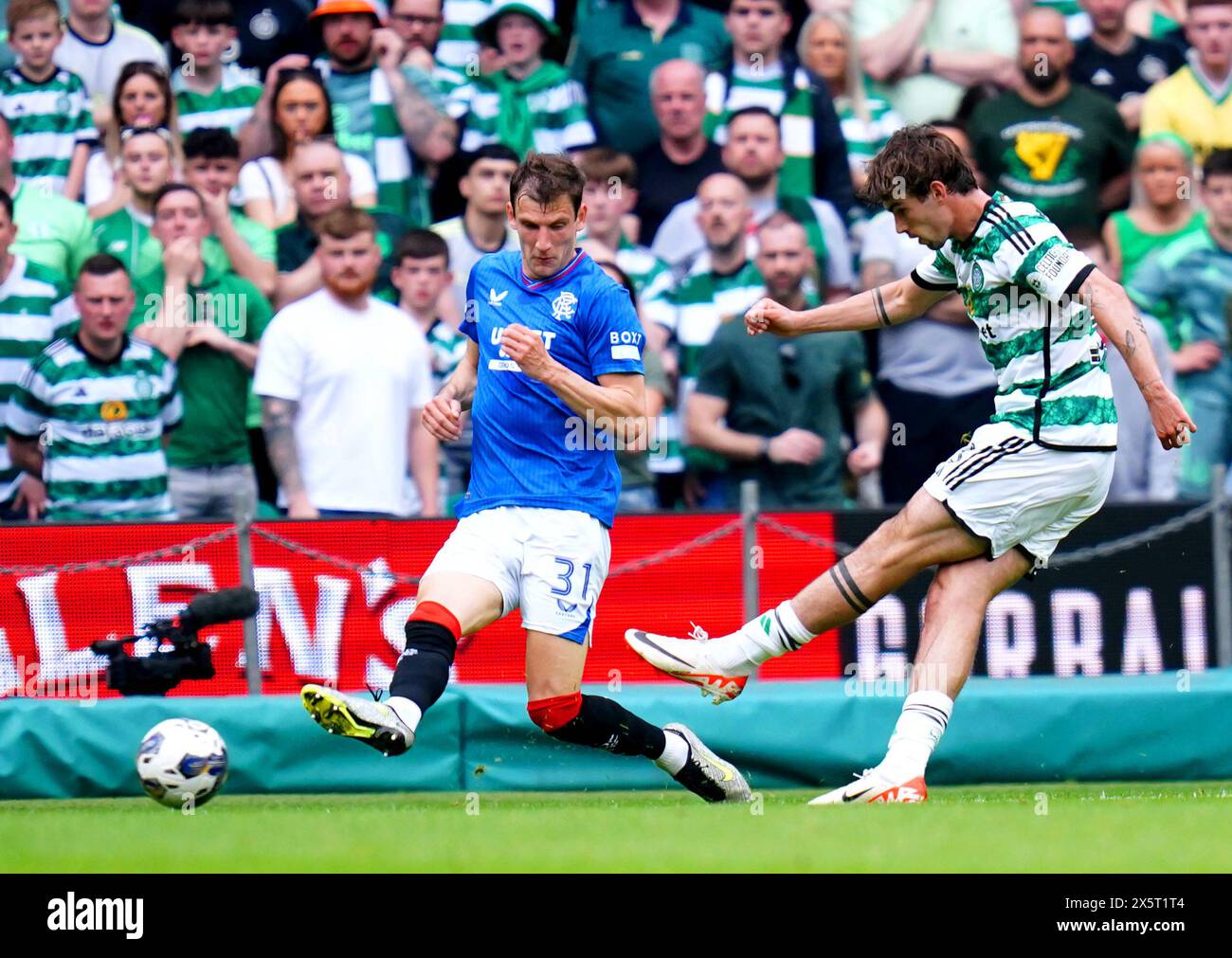 Celtic's Matt O'Riley scores their side's first goal of the game during ...