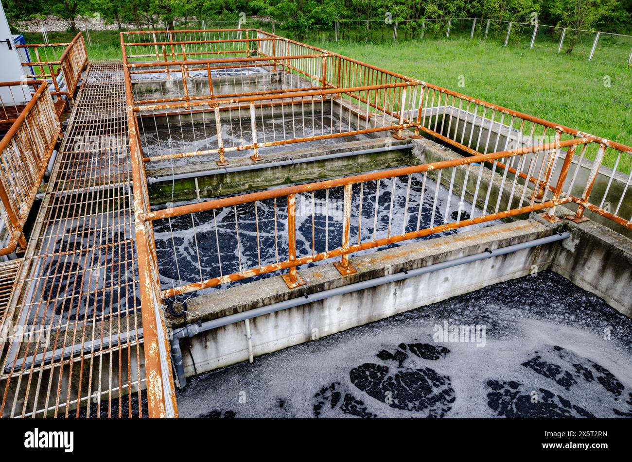 sorting container basins at a domestic water purification and treatment ...