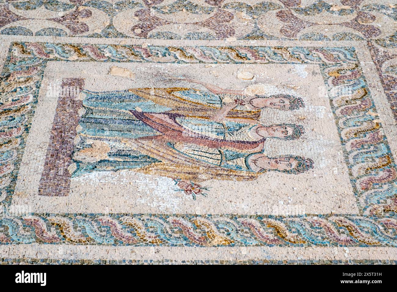 The Three Horae Mosaic. This central mosaic floor depicts the Three ...