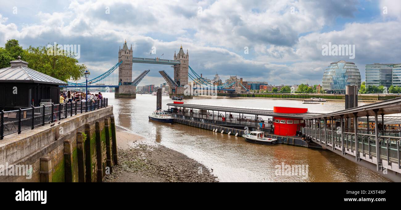 London, United Kingdom - June 30, 2010 : Tower Bridge opening up on ...