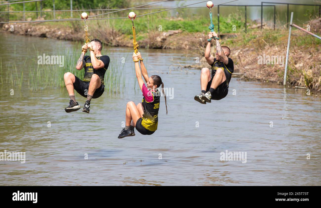Brentwood, Essex uk 11th May 2024 Participants battle against obstacles ...