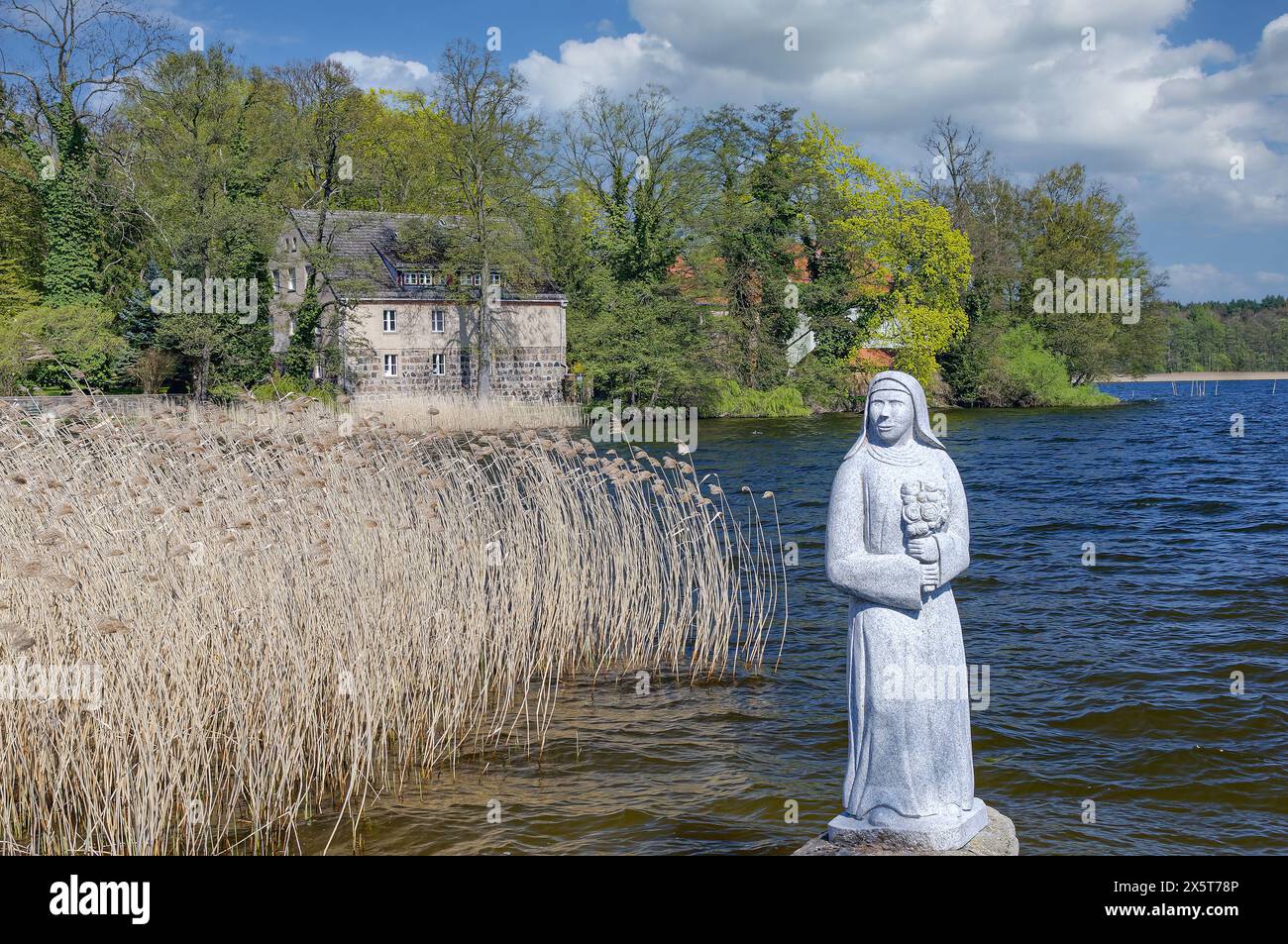 the beautiful Nun at Lake Wutzsee in Lindow (Mark) in Ostprignitz ...