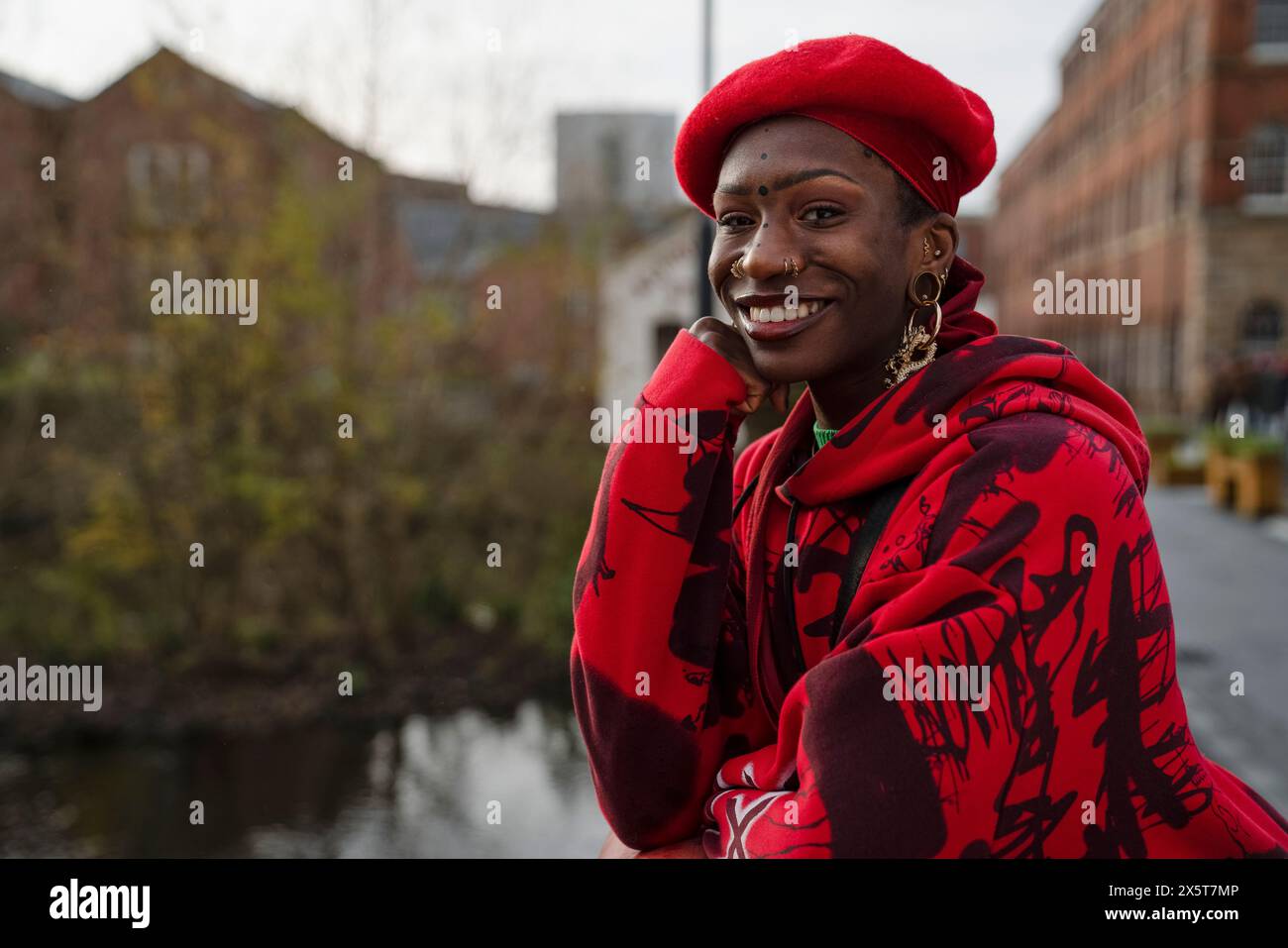 African woman wearing beret hi-res stock photography and images - Alamy