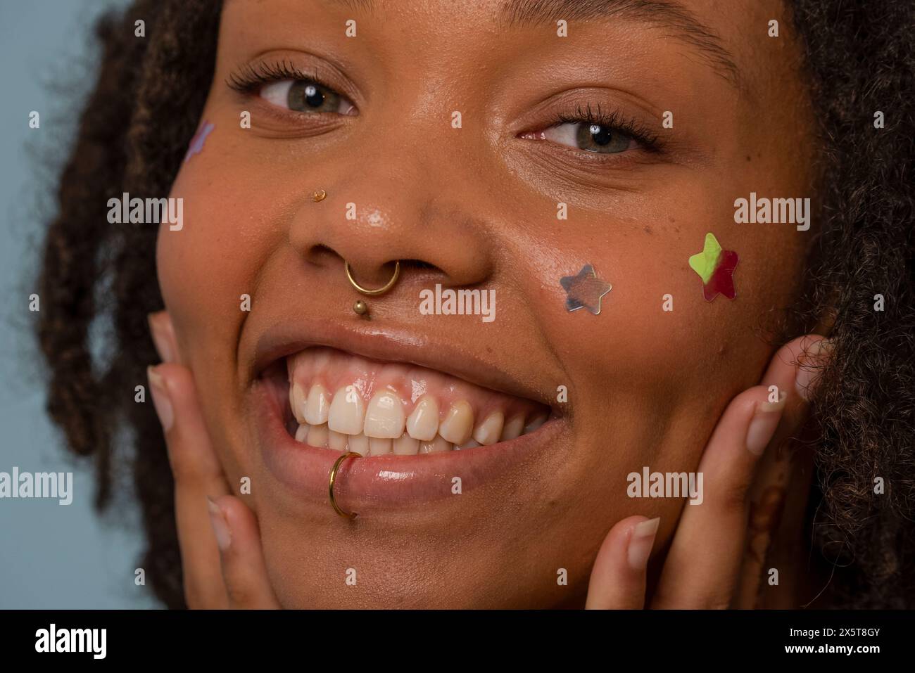 Young black woman sticker on hi-res stock photography and images - Alamy