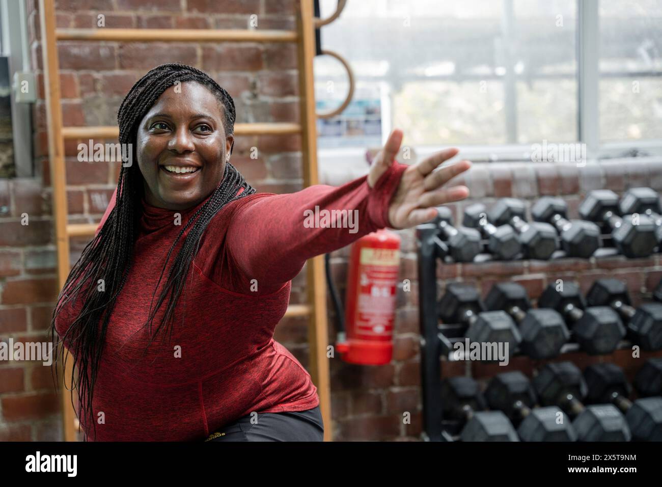 Yoga smiling hi-res stock photography and images - Alamy