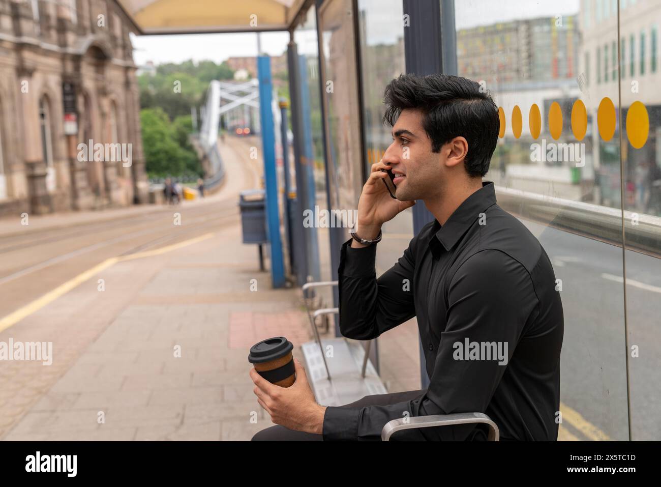 Side view man talking on hi-res stock photography and images - Alamy