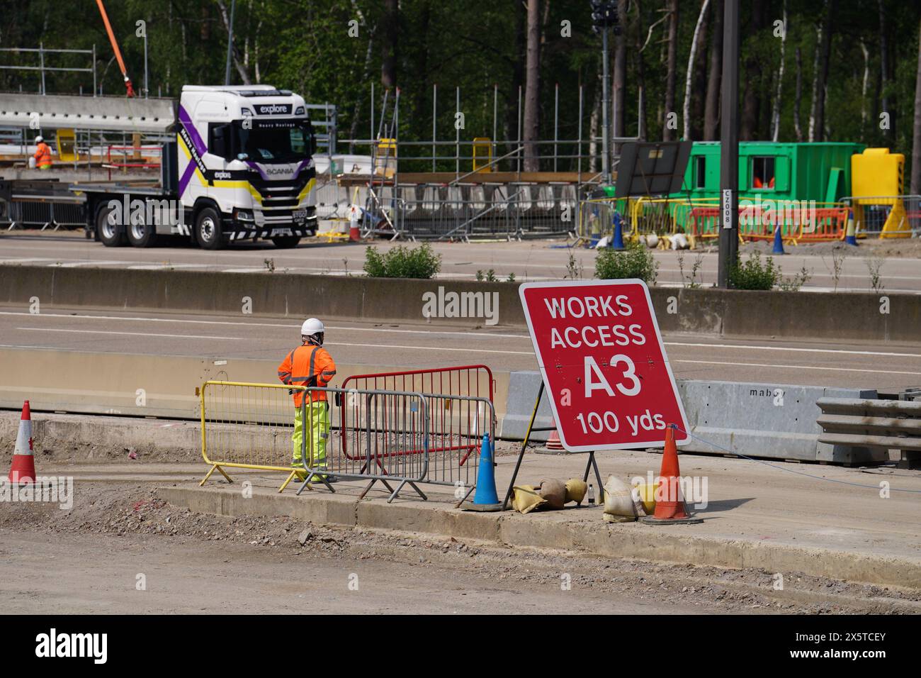 Engineering works taking place at the A3 Wisley interchange at Junction ...
