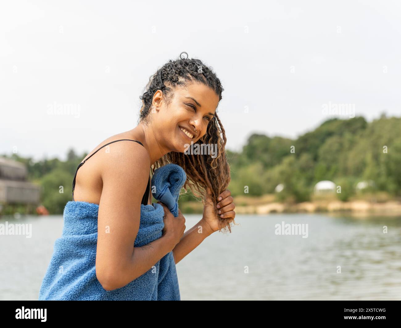 Woman hair wrapped in towel hi-res stock photography and images - Alamy