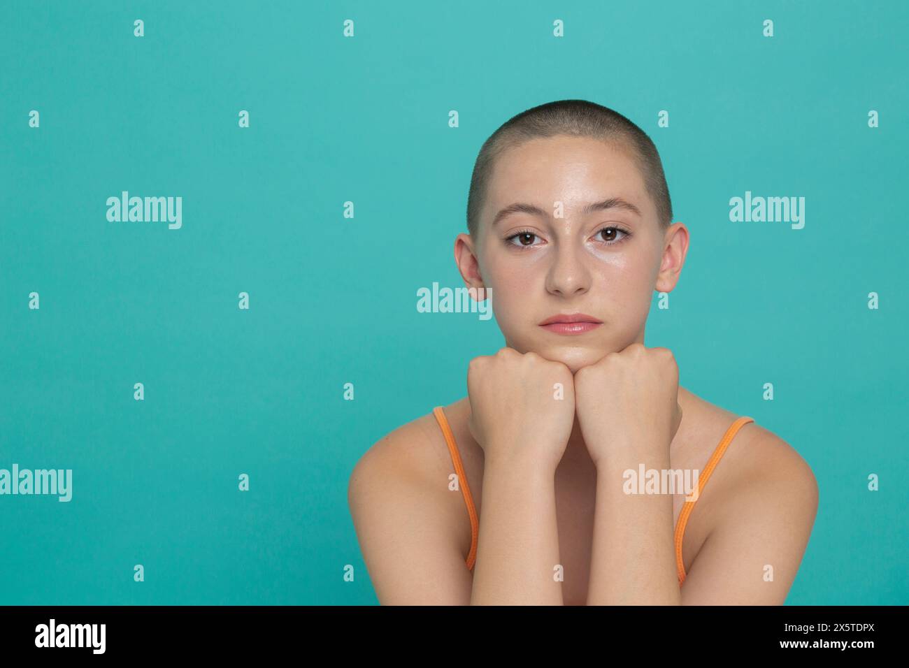 Portrait pensive girl hi-res stock photography and images - Alamy
