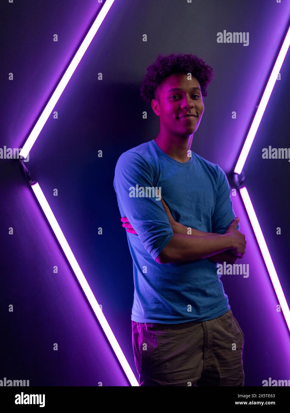 Dark neon portrait hi-res stock photography and images - Alamy