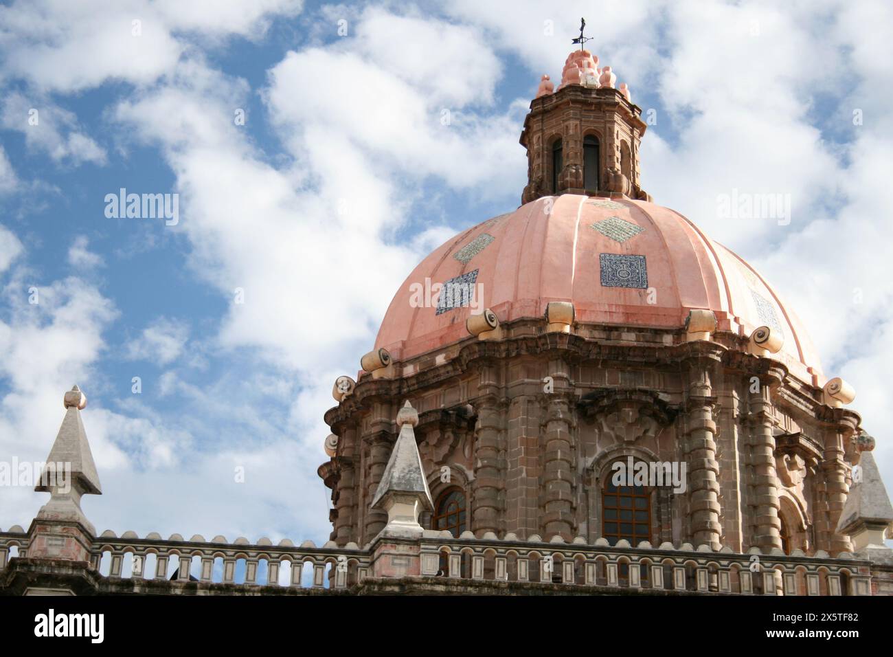 Santa Rosa de Viterbo's church dome and blue sky in Queretaro, Historic ...
