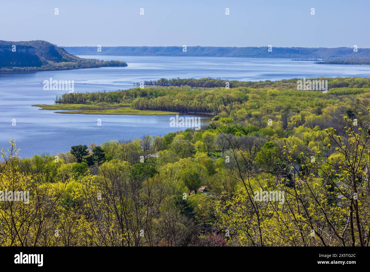 Mississippi River Lake Pepin - A scenic river landscape during spring ...