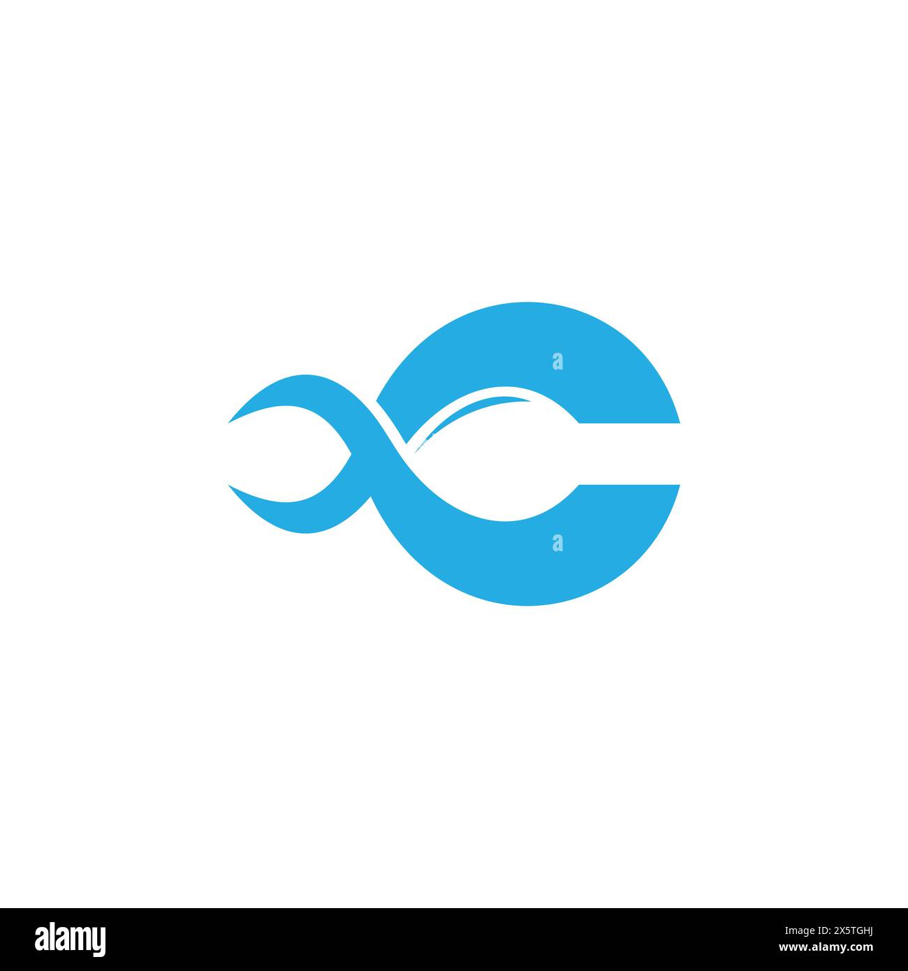 letter c curves wavy linked abstract logo vector Stock Vector Image ...