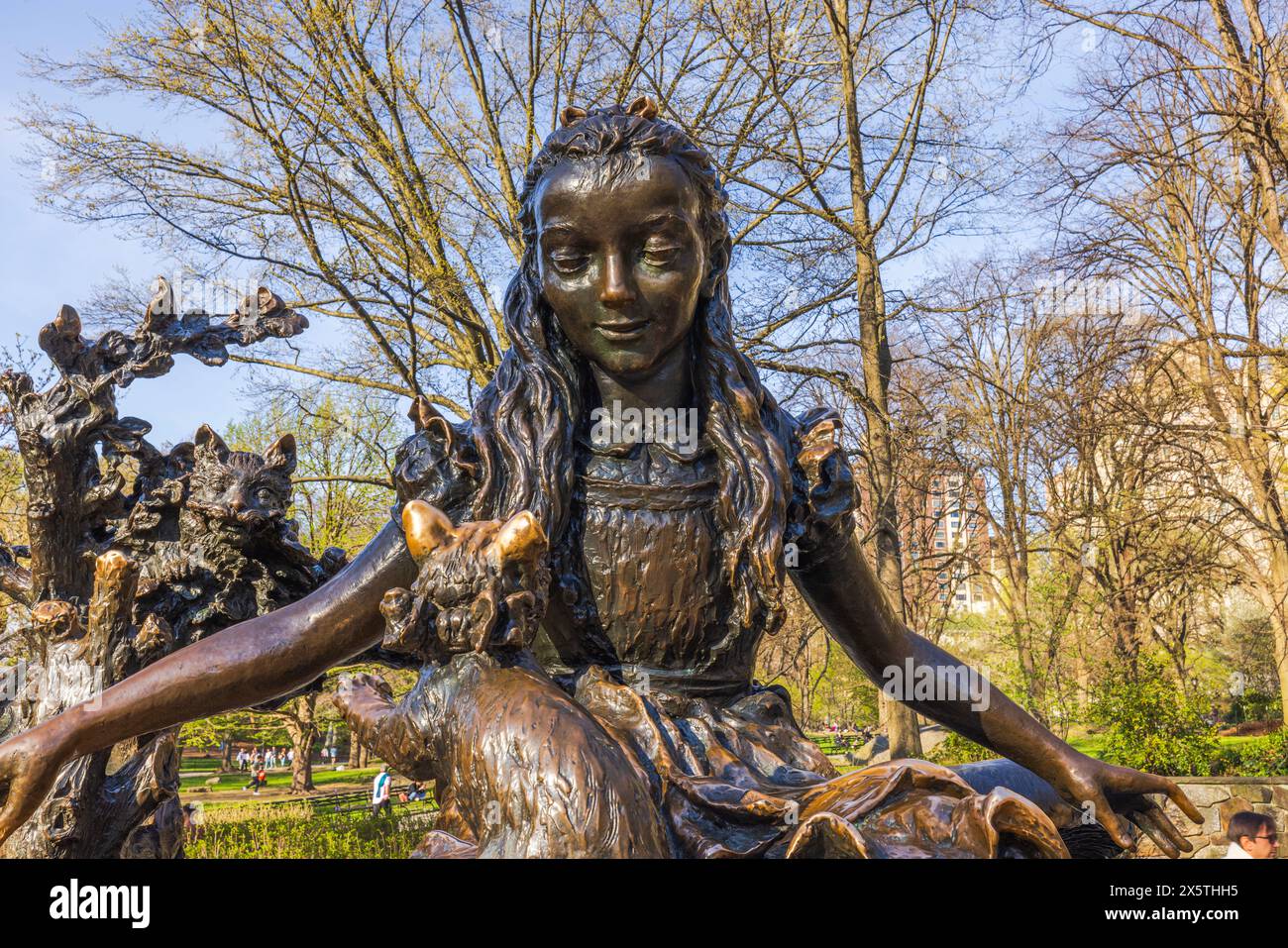 Beautiful close-up view of the Alice in Wonderland monument depicting ...