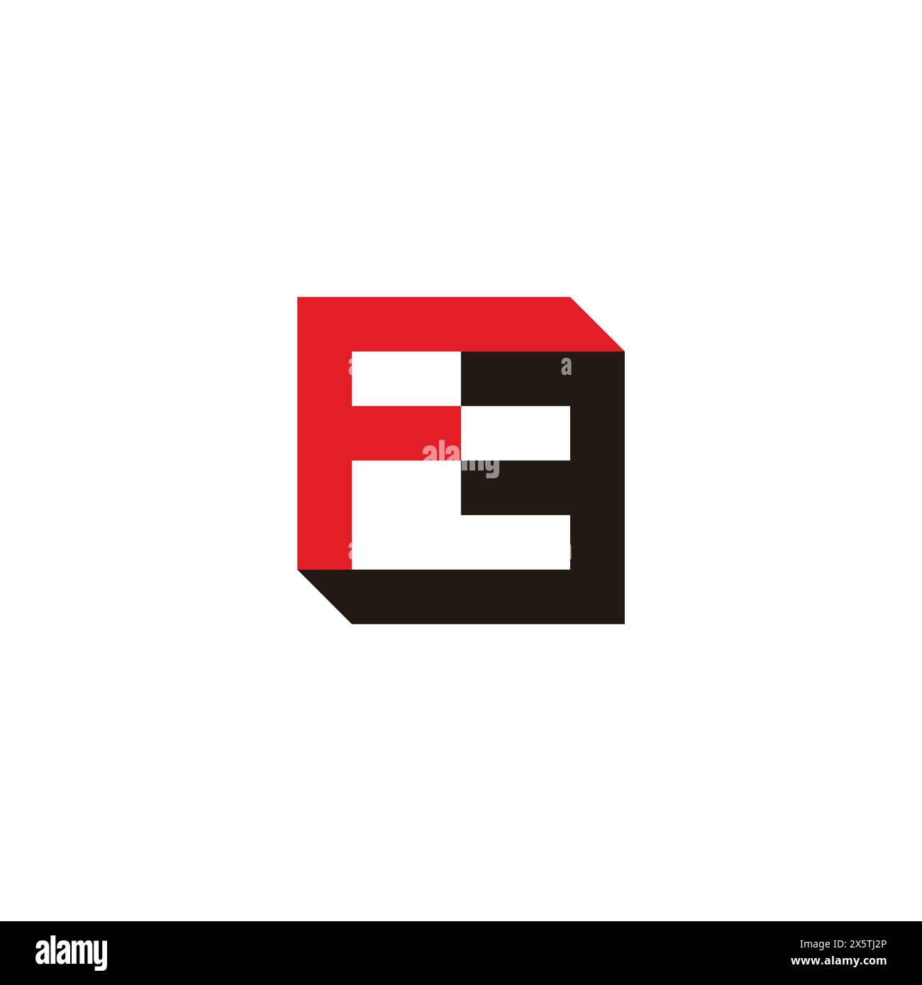 letter fe squares colorful simple geometric logo vector Stock Vector ...