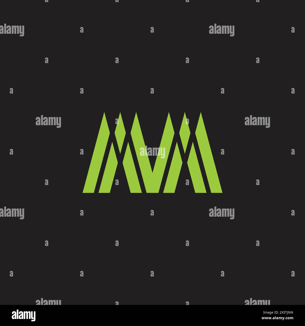 letter m green forest trees mountain logo vector Stock Vector Image ...