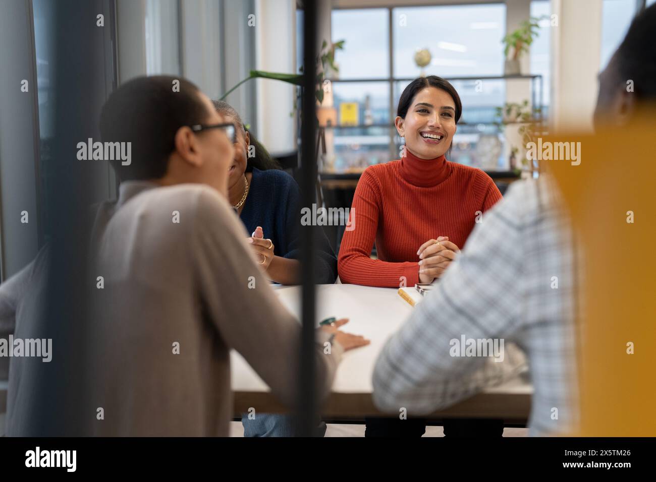 Office workers working together Stock Photo - Alamy