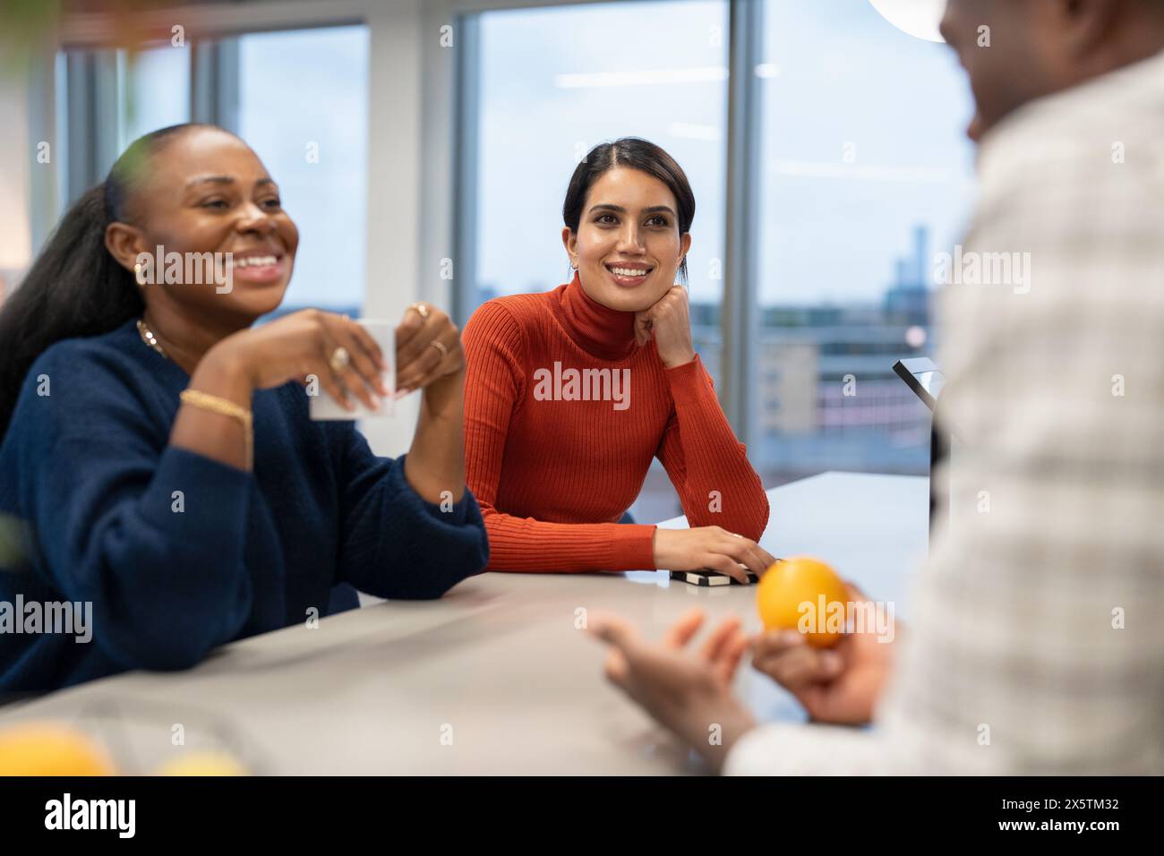 Office workers spending time together in canteen Stock Photo - Alamy