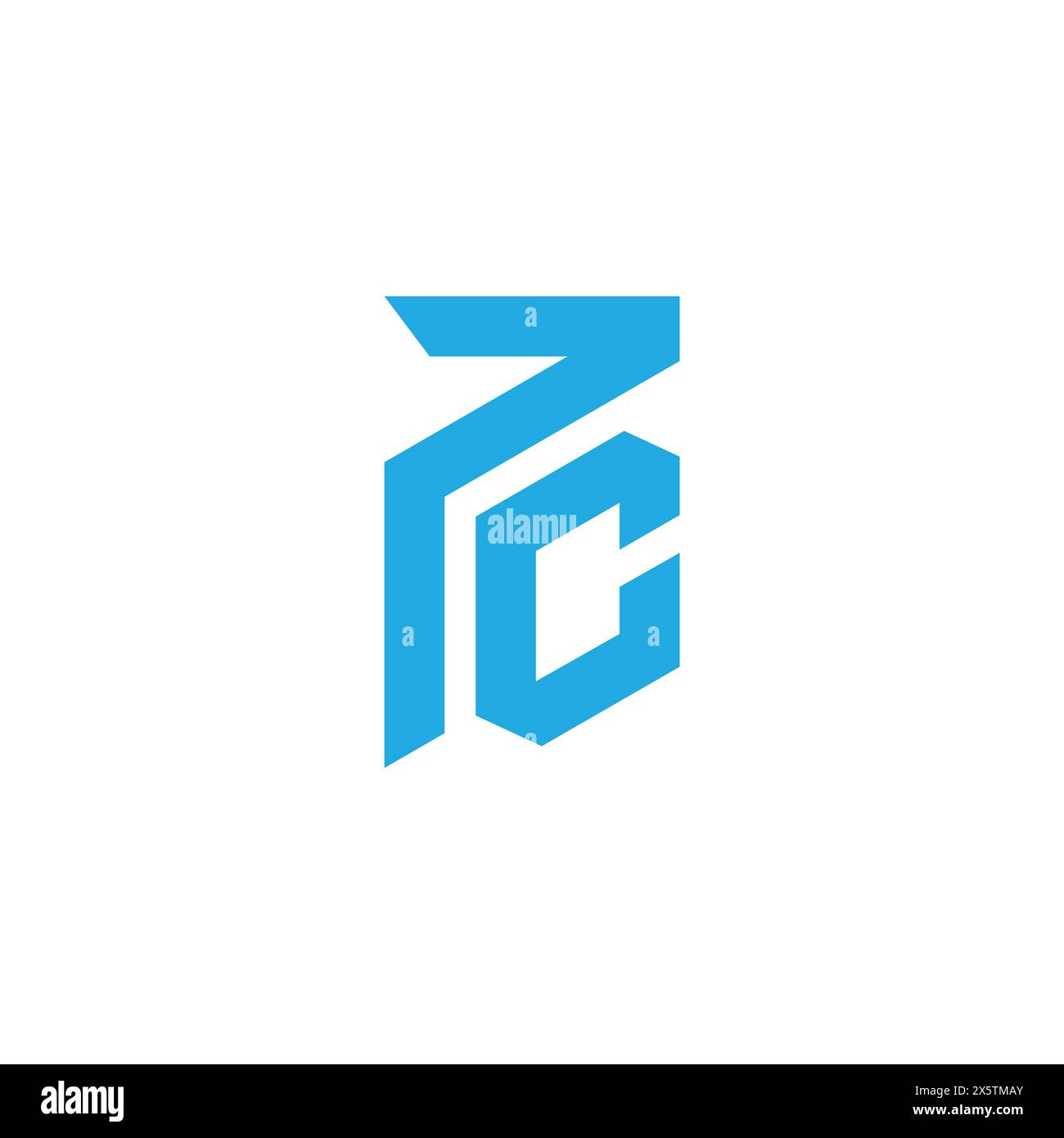 letter pc dimensional simple geometric logo vector Stock Vector Image ...