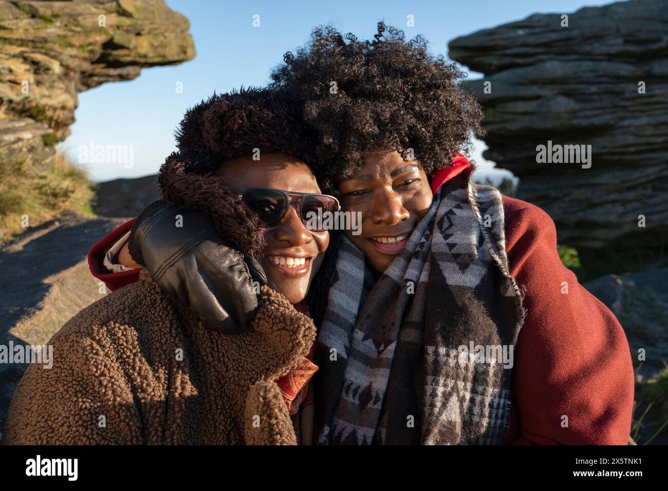 Two senior women relaxing in nature Stock Photo - Alamy