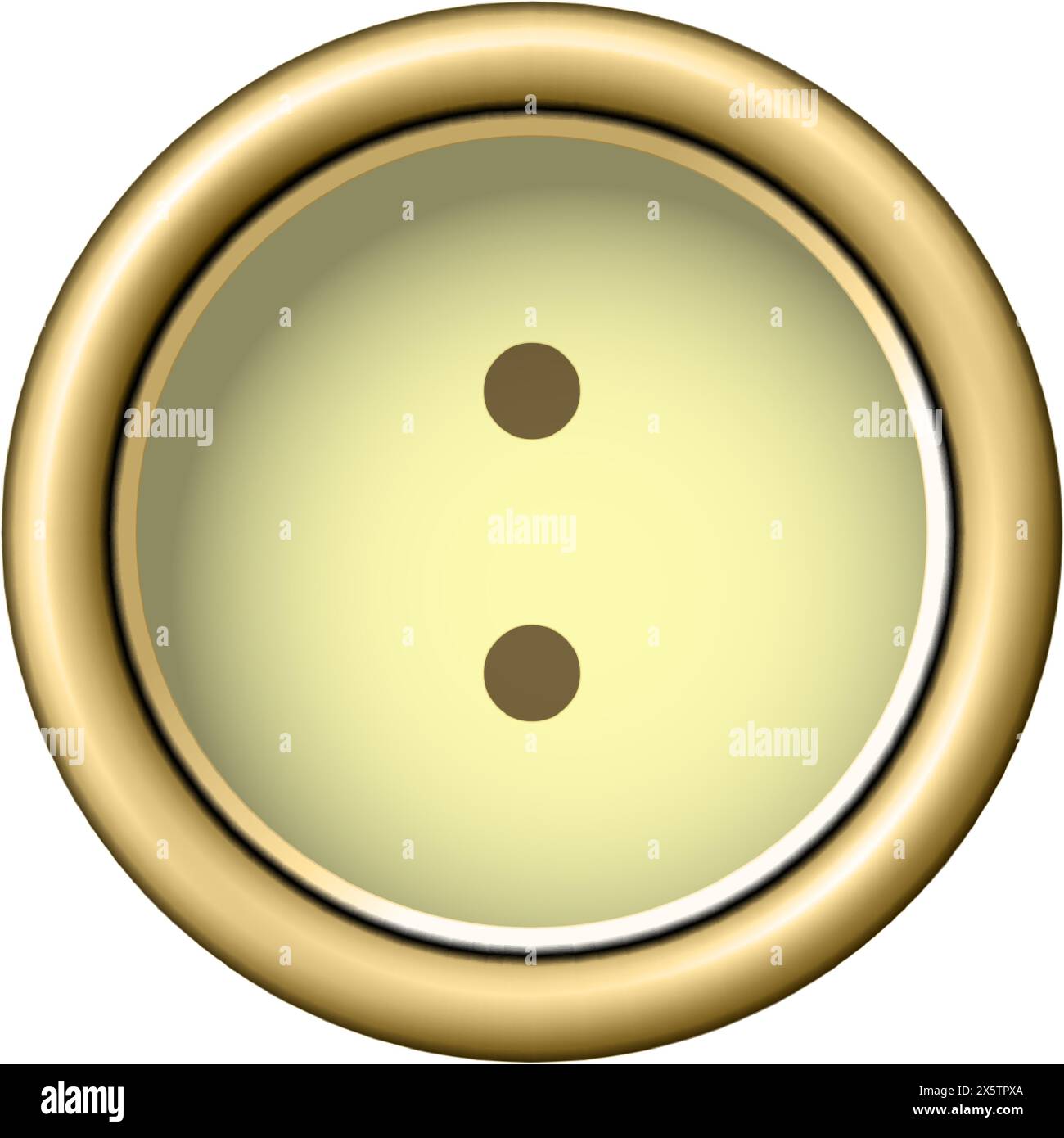 Colon symbol. Vintage golden typewriter button isolated on white ...