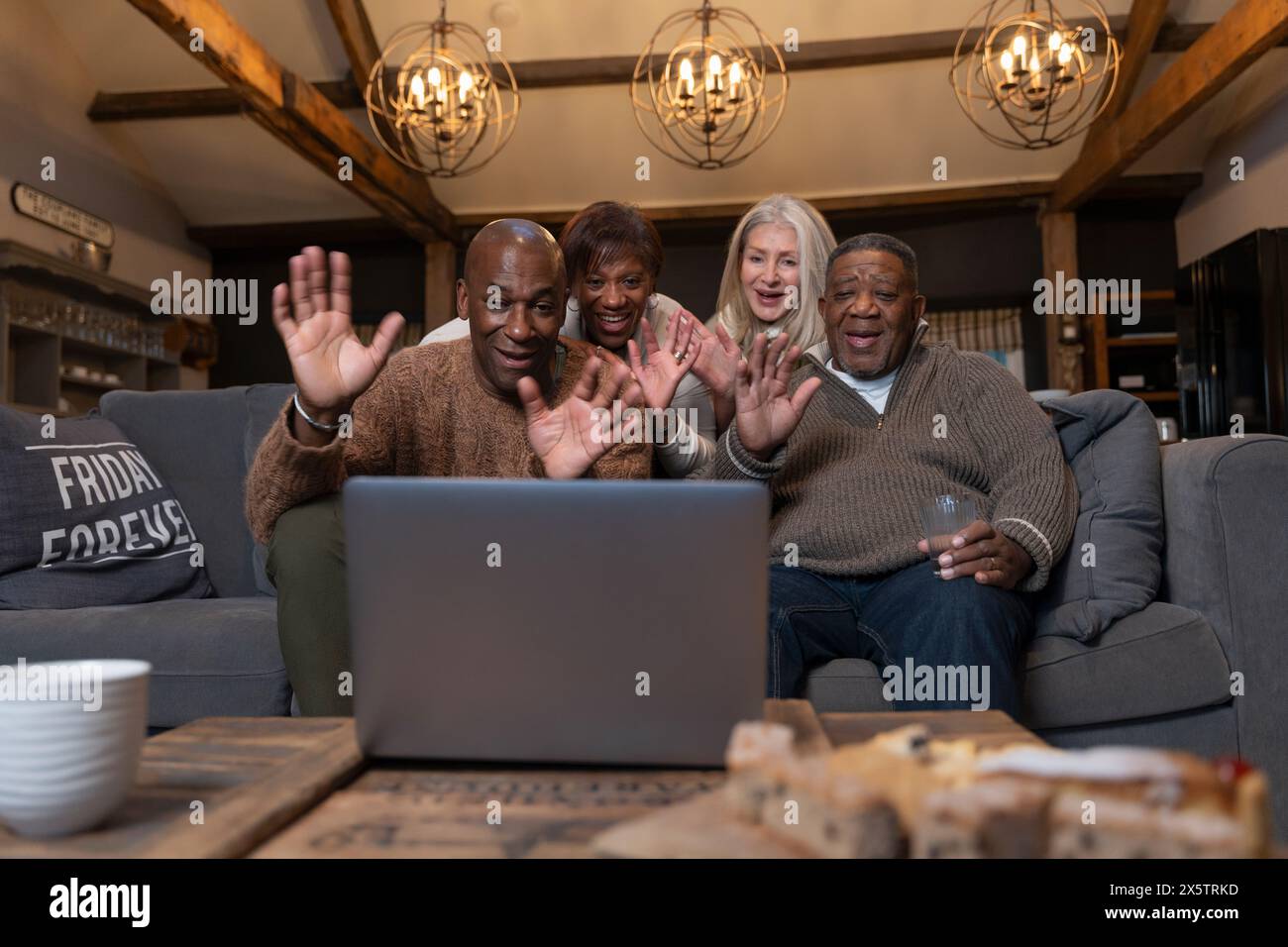 Waving to friends hi-res stock photography and images - Alamy