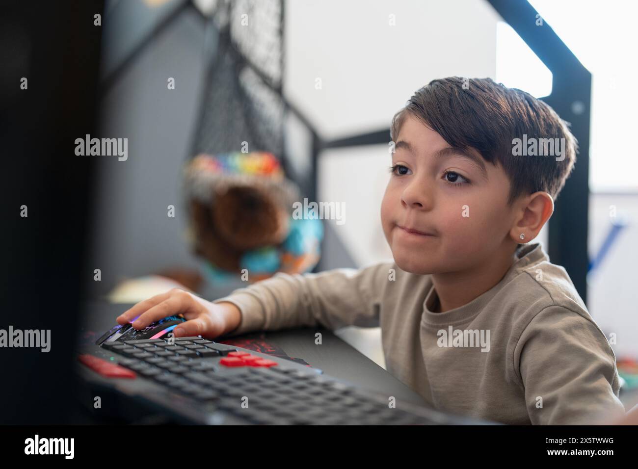 Using computer at home hi-res stock photography and images - Alamy